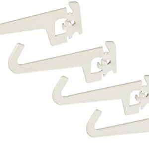 Wall Control Pegboard 3-1/2in Reach Curved Tip Slotted Hook Pack - Slotted Metal Pegboard Hooks for Wall Control Pegboard and Slotted Tool Board – White