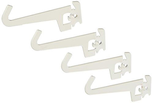 Wall Control Pegboard 3-1/2in Reach Curved Tip Slotted Hook Pack - Slotted Metal Pegboard Hooks for Wall Control Pegboard and Slotted Tool Board – White