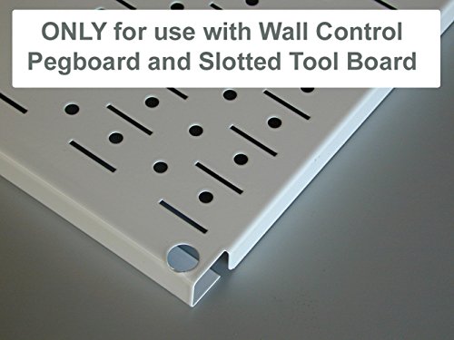 Wall Control Pegboard 3-1/2in Reach Curved Tip Slotted Hook Pack - Slotted Metal Pegboard Hooks for Wall Control Pegboard and Slotted Tool Board – White