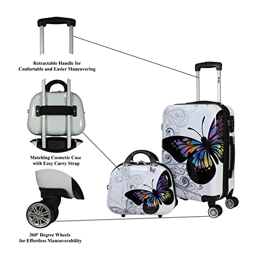 World Traveler Butterfly Luggage, 4-Piece Set