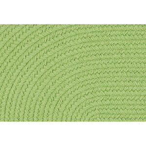 Super Area Rugs Lullaby Oval Braided Rug Durable Playroom Carpet, Solid Lime Green, 4' X 6' Oval