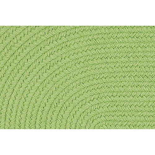 Super Area Rugs Lullaby Oval Braided Rug Durable Playroom Carpet, Solid Lime Green, 4' X 6' Oval