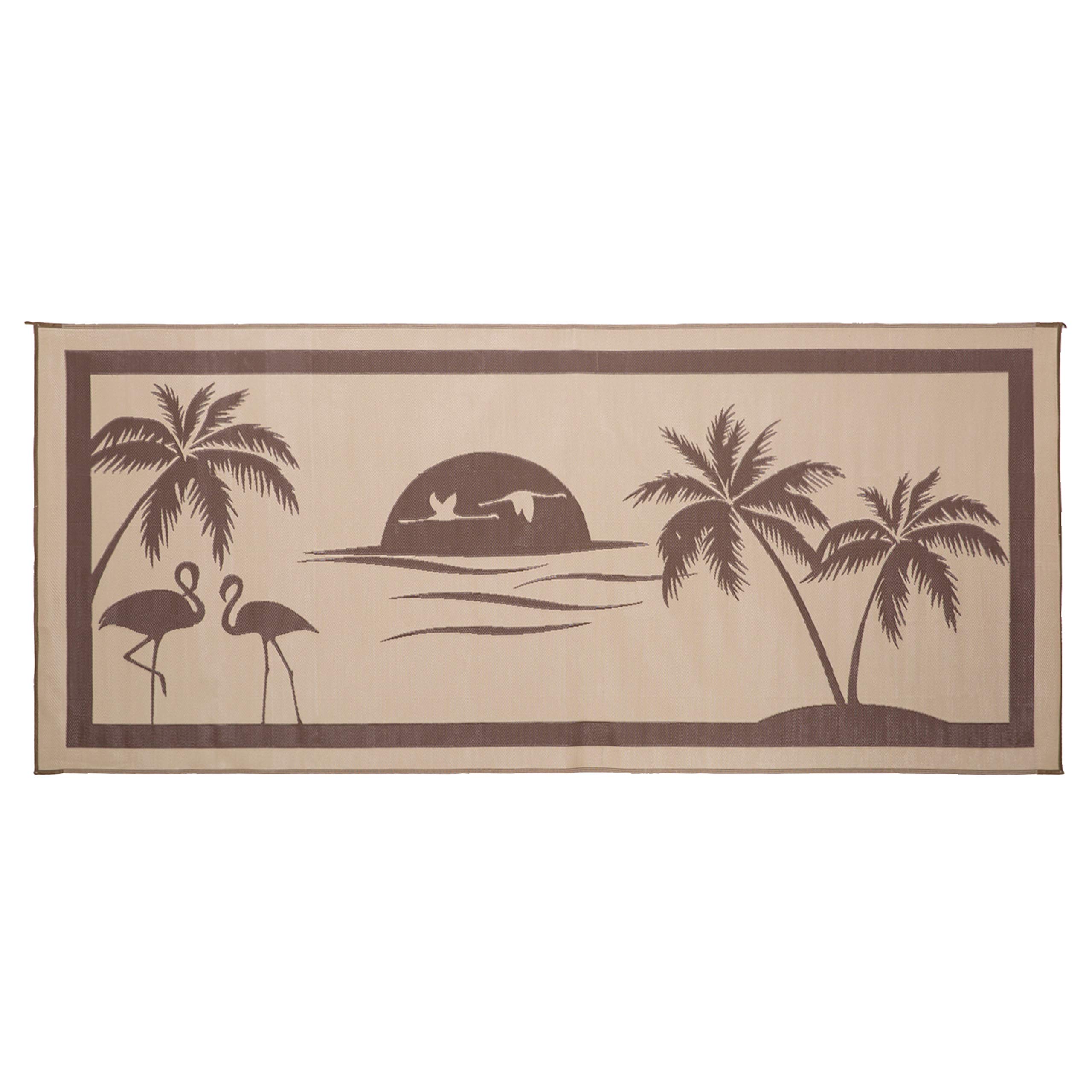 Stylish Camping TO8187 Brown/Beige 8' x 18' Tropical Oasis Mat, 1 Pack