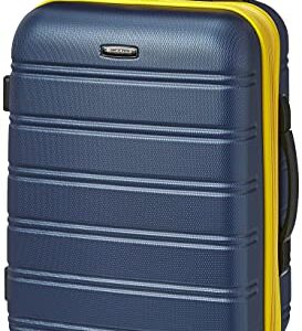 Rockland Melbourne Hardside Expandable Spinner Wheel Luggage, Navy, Carry-On 20-Inch