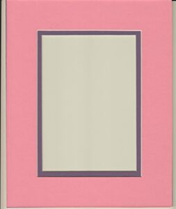 pack of 5 11x14 bubble gum pink & purple double picture mats cut for 8x10 pictures