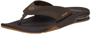 reef men's sandals, fanning, brown/gum, 10