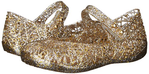 Mini Melissa baby girls Zig Zag Vi Mary Jane Flat, Mix Gold Glitter, 9 Toddler US