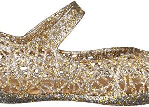 Mini Melissa baby girls Zig Zag Vi Mary Jane Flat, Mix Gold Glitter, 9 Toddler US