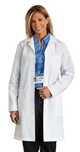 ewc women's full length lab coat, 4 button (white, xs)