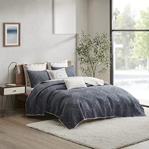 ink+ivy ii13-564 pomona 3 piece coverlet mini set, full/queen, navy