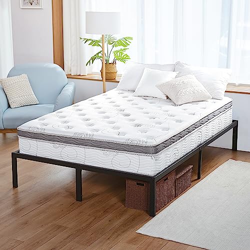 Olee Sleep 13 inch Galaxy Hybrid Gel Infused Memory Foam and Pocket Spring Mattress (King), Medium Plush, White/Grey