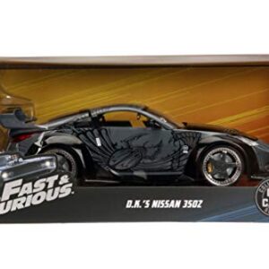 Jada Toys Fast & Furious 1:24 D.K.'s Nissan 350Z Die-cast Car, Toys for Kids and Adults, Grey and Black (97172)