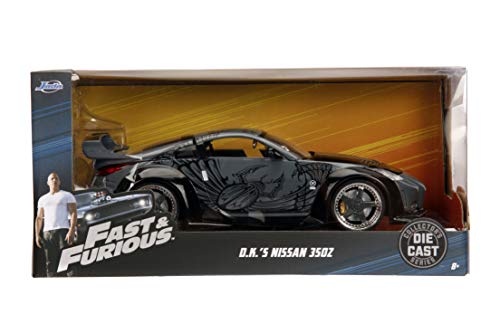 Jada Toys Fast & Furious 1:24 D.K.'s Nissan 350Z Die-cast Car, Toys for Kids and Adults, Grey and Black (97172)