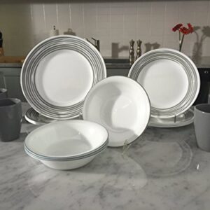 Corelle Boutique Brushed 16-Pc Dinnerware Set, Silver