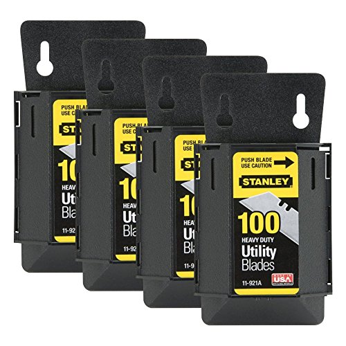 4 Pack of Stanley 11-921A 1992 Heavy Duty Utility Blades w/Dispenser 100 blades per Package