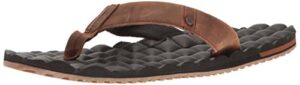 volcom men's recliner leather sandal, vintage brown, 8 c/d us