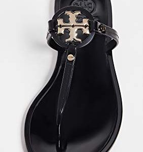 Tory Burch Women's Mini Miller Thong Flip Flops, Perfect Black, 7 Medium US