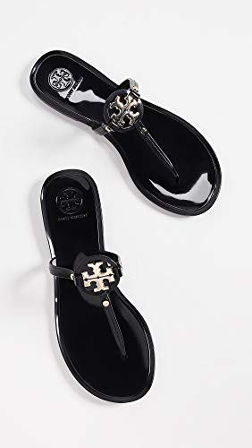 Tory Burch Women's Mini Miller Thong Flip Flops, Perfect Black, 7 Medium US