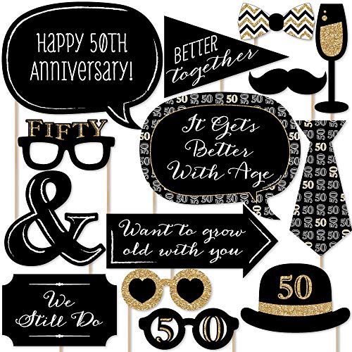 50th Anniversary - Photo Booth Props Kit - 20 Count