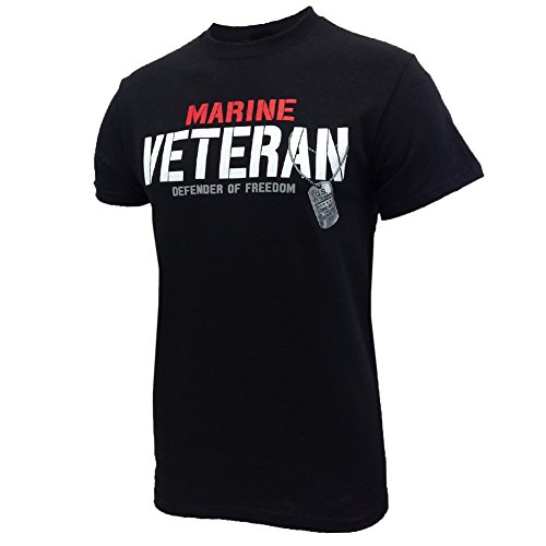 Armed Forces Gear Marine USMC Men's Veteran Defender Short Sleeve T-Shirt - Official Licensed United States Marines Shirts for Men (Black, 3X-Large)