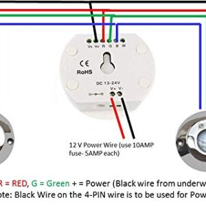 BLAST LED - NOX-SERIES-UM12 60W Multi-Color RGB LED Underwater Light Boat Marine transom Surface LED Light, Bluetooth Control