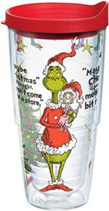 tervis dr. seuss grinch christmas quote made in usa double walled insulated tumbler cup keeps drinks cold & hot, 24oz, classic