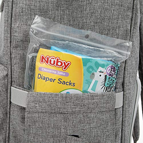 Nuby Diaper Disposable Bags, Fresh Baby Powder Scent, 2 Pack (50 Count Each Pack)