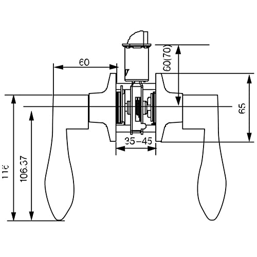 Design House 727933 Stratford Universal 6-Way Latch Door Lever, Satin Nickel, Keyed Entry, 3 Piece