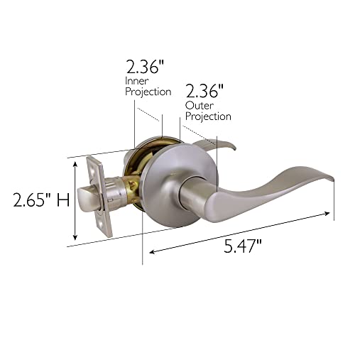 Design House 727941 Stratford 6-Way Universal Hall and Closet Door Lever, Satin Nickel, Passage/Hall & Closet, 3 Piece