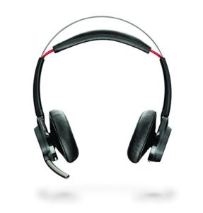 plantronics - voyager focus uc (poly) - bluetooth dual-ear (stereo) headset with boom mic - usb-a compatible with pc and/or mac - active noise canceling - works with teams (certified), zoom & more