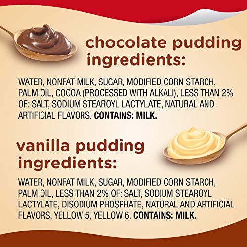 Snack Pack Chocolate and Vanilla Pudding Cups Family Pack, 12 Count (Pack of 1)