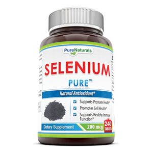 pure naturals selenium tablets, 200 mcg, 240 count