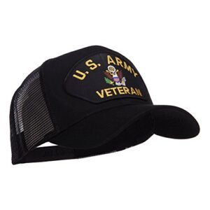 e4Hats.com US Army Veteran Military Patched Mesh Cap - Black OSFM