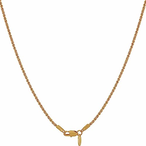 LIFETIME JEWELRY 1mm Gold Rope Chain for Men & Women 24k Real Gold Plated Diamond Cut Gold Necklace for Women (18 inches - gold)