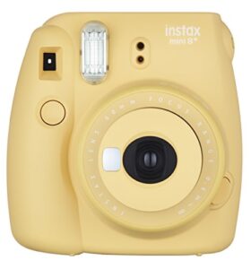 fujifilm instax mini 8+ (honey) instant film camera + self shot mirror for selfie use - international version