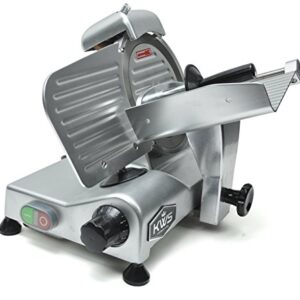 KWS Premium MS-6SS 200w Electric Meat Slicer 7.67-Inch Stainless Steel Blade, Frozen Meat/Deli Meat/Cheese/Food Slicer Low Noises Commercial and Home Use