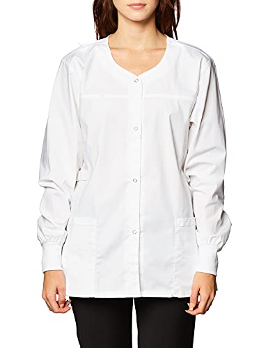 WonderWink Women's Constance Snap Jacket Blazer, True White, Large