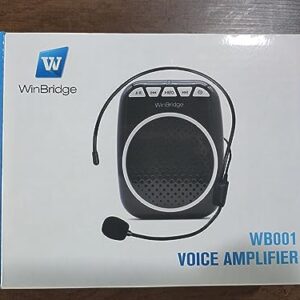 WinBridge WB001 Portable Voice Amplifier with Headset Microphone Personal Speaker Mic Rechargeable Ultralight for Teachers, Elderly, Tour Guides, Coaches, Presentations, Teacher