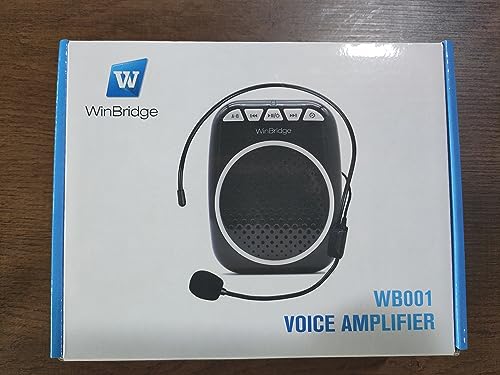 WinBridge WB001 Portable Voice Amplifier with Headset Microphone Personal Speaker Mic Rechargeable Ultralight for Teachers, Elderly, Tour Guides, Coaches, Presentations, Teacher