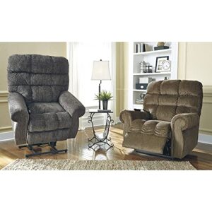 Signature Design by Ashley Ernestine Power Lift Adjustable Oversized Recliner for Elderly, Gray