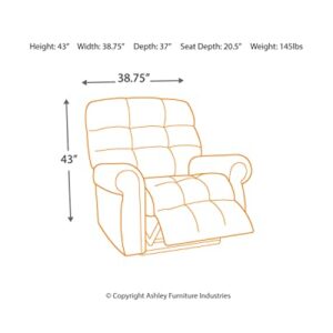 Signature Design by Ashley Ernestine Power Lift Adjustable Oversized Recliner for Elderly, Gray