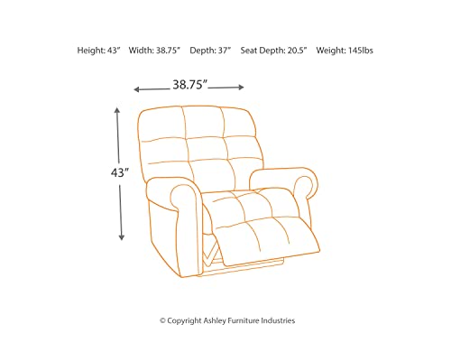 Signature Design by Ashley Ernestine Power Lift Adjustable Oversized Recliner for Elderly, Gray