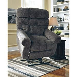 Signature Design by Ashley Ernestine Power Lift Adjustable Oversized Recliner for Elderly, Gray