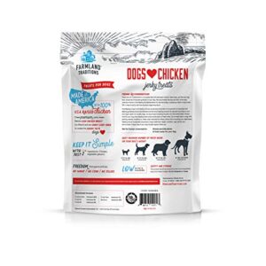 Farmland Traditions Dogs Love Chicken Premium Two Ingredients Jerky Treats for Dogs (3 lbs USA Raised Chicken)