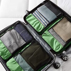 Amazon Basics 4 Piece Packing Travel Organizer Cubes Set - Medium, Green