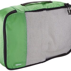 Amazon Basics 4 Piece Packing Travel Organizer Cubes Set - Medium, Green