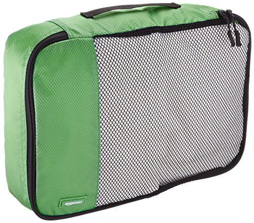 Amazon Basics 4 Piece Packing Travel Organizer Cubes Set - Medium, Green