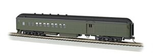 bachmann industries painted unlettered pullman green 72' heavyweight combine car with lighted interior