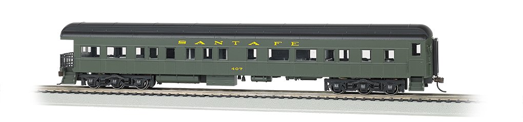 Bachmann Industries Santa Fe #407 Ho Scale 72' Heavyweight Observation Car with Lighted Interior