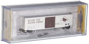 bachmann trains - acf 50'-6" outside braced sliding door box car - mccloud river - n scale (19660)